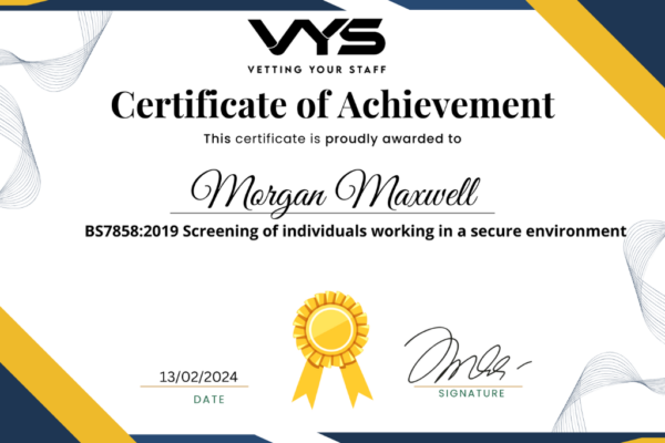 BS7858 :2019 Training Course - BS7858:2019 Online Security Screening ...